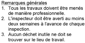 Placer des remarques générales